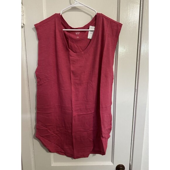 GAP | Tops | Gap Pink Tunic Length Cotton Stretch Tank Top Shirt Size ...